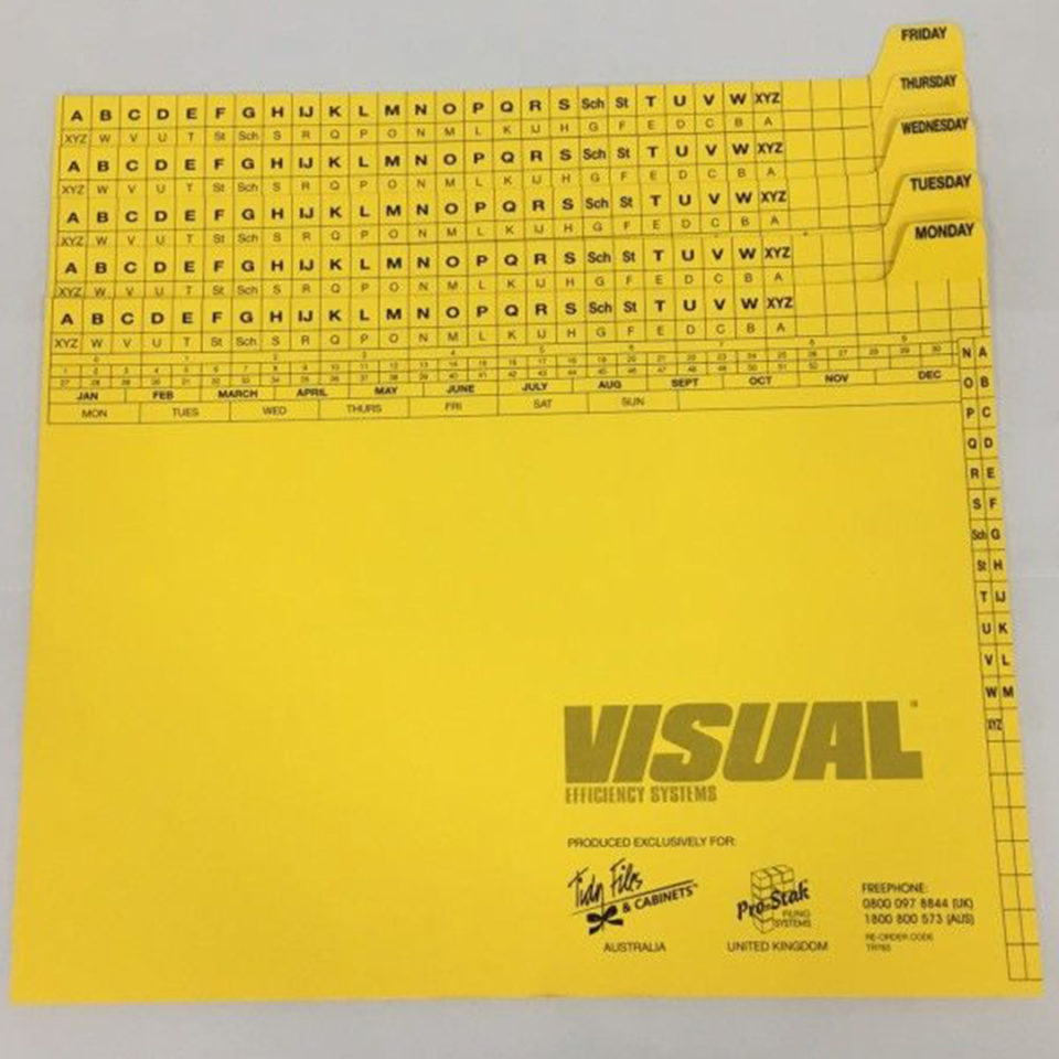 Tidy Files Pre Printed Tab Dividers Monday to Friday