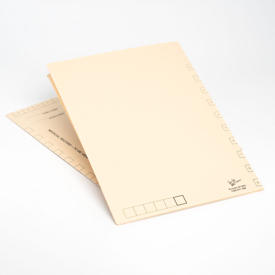 A4 Standard GP/Medical Record File - Buff- Box of 200